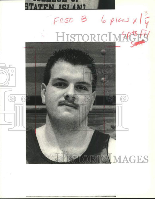 Press Photo Freddy Blaskovich, College of Staten Island Basketball ...
