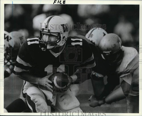Press Photo Wagner College Football Game Action - Historic Images