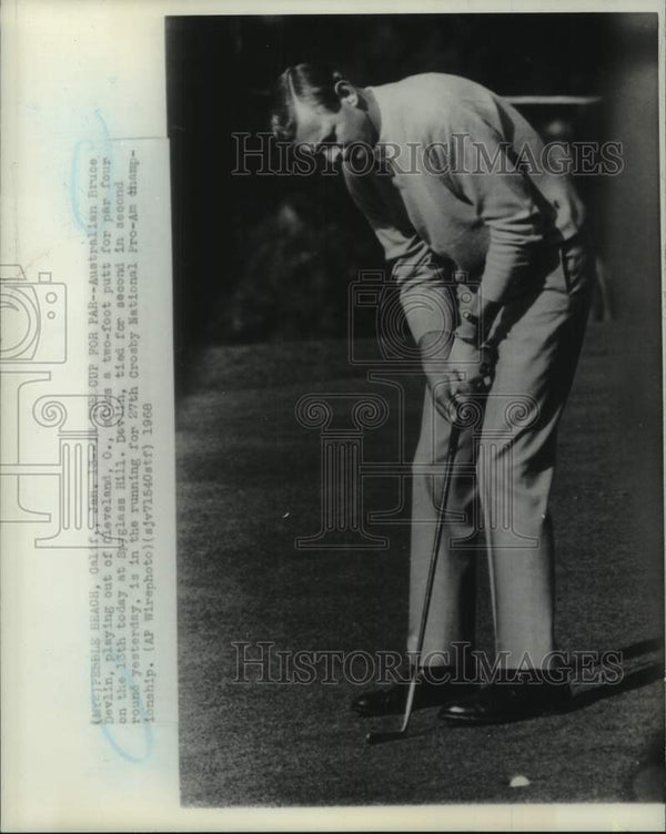 1968 Press Photo Golfer Bruce Devlin plays the Crosby National Pro-Am ...
