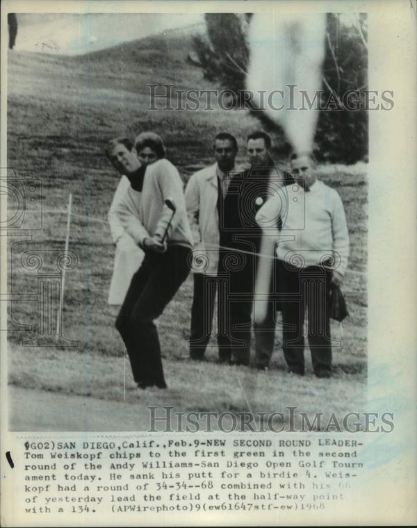 1968 Press Photo Golfer Tom Weiskopf plays the Andy Williams-San Diego ...