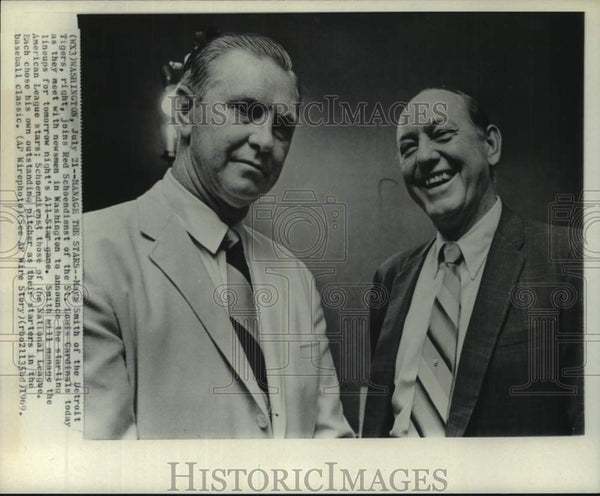 1969 Press Photo Baseball managers Mayo Smith and Red Schoendienst in D ...