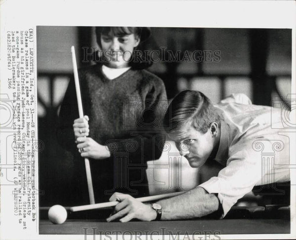 1966 Press Photo Purdue Football Quarterback Bob Griese Playing Pool on ...