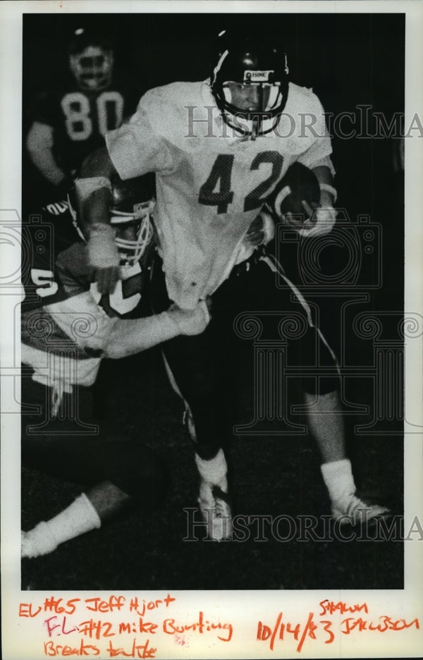 1983 Press Photo Football, Mike Bunting, Jeff Hjort - spa33506 ...