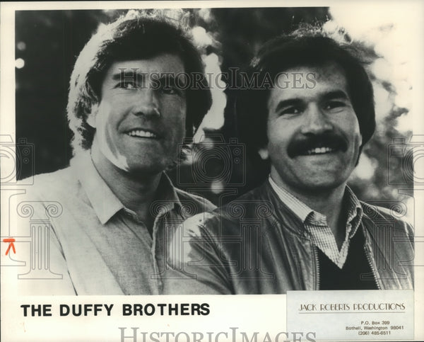 1986 Press Photo The Duffy brothers in a Jack Roberts Production drama ...