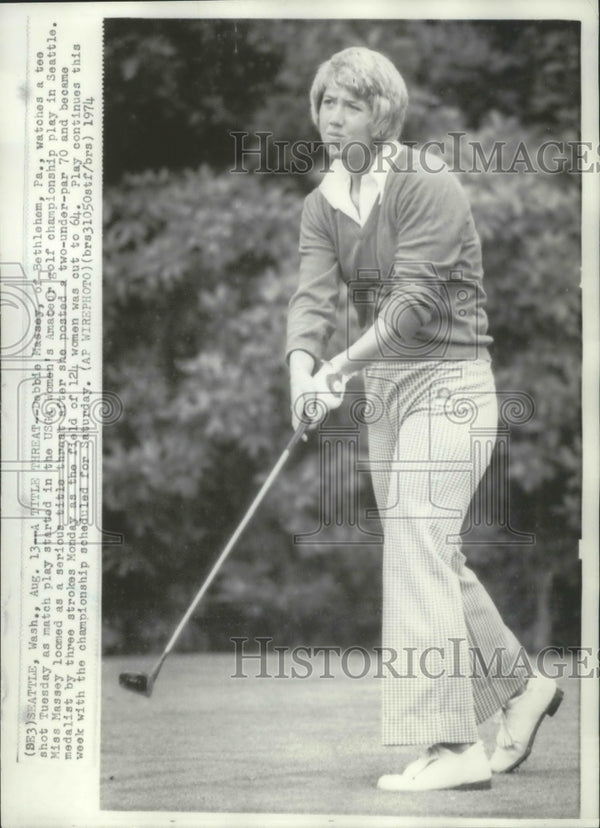 1974 Press Photo Debbie Massey at USGA Women's Amateur Golf ...