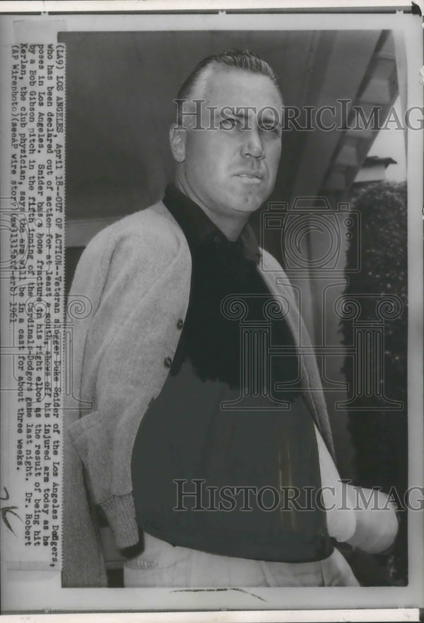 1961 Press Photo Duke Snider of the Los Angeles Dodgers baseball team ...