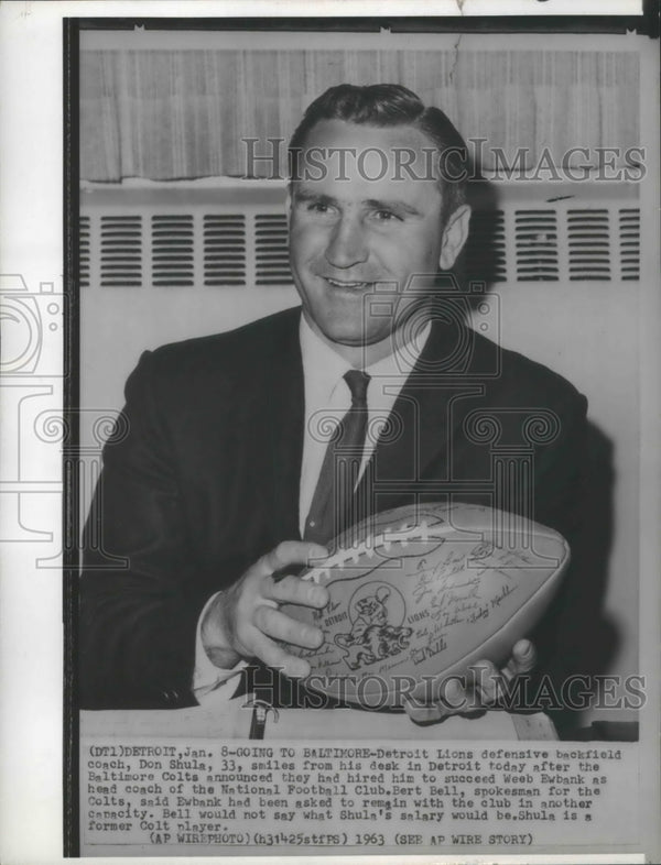 1963 Press Photo New Baltimore Colts football coach, Don Shula ...