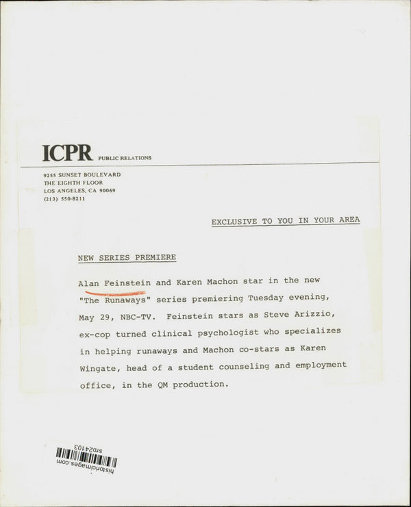 Press Photo Alan Feinstein and Karen Machon star on "The Runaways," on ...