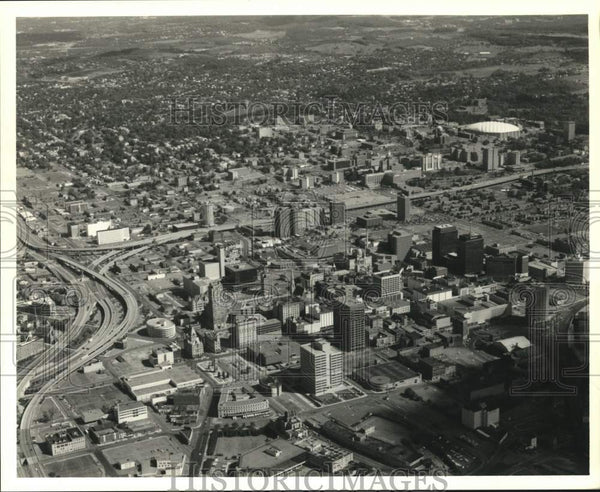Press Photo Aerial View of Syracuse, New York Skyline - sya67340 ...
