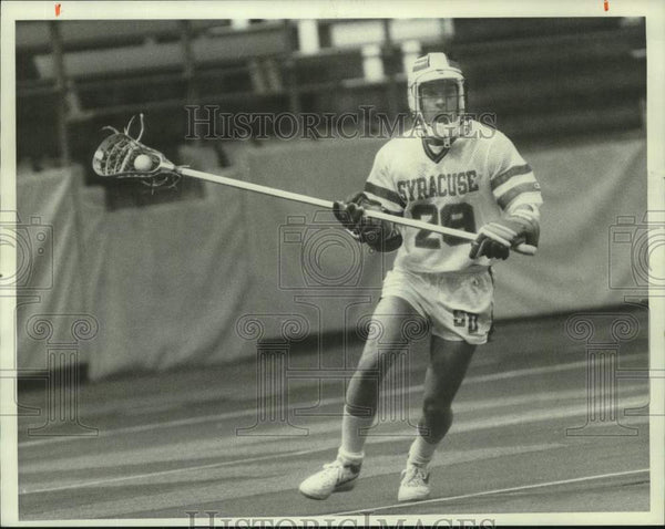 1985 Press Photo Fred Cambria, Syracuse University Lacrosse player, Ne ...