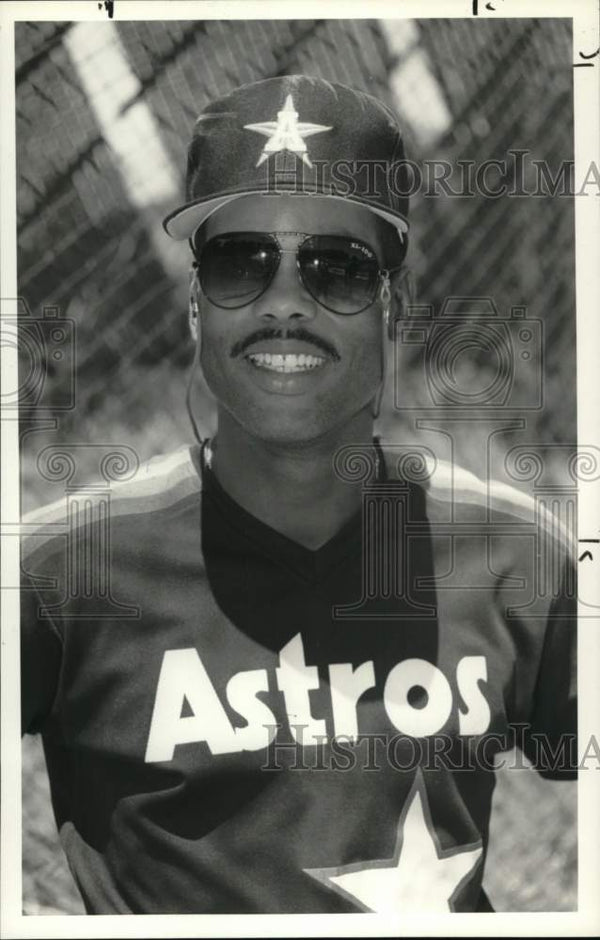 1990 Press Photo Close-up of Auburn Astros baseball manager Ricky ...