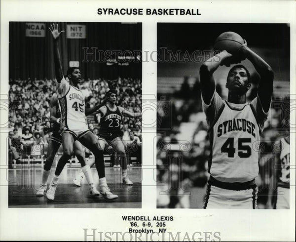1986 Press Photo Syracuse University's basketball player, #45 Wendell ...