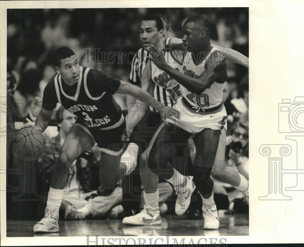 1987 Press Photo Howard Triche, Dana Barros, Syracuse University ...