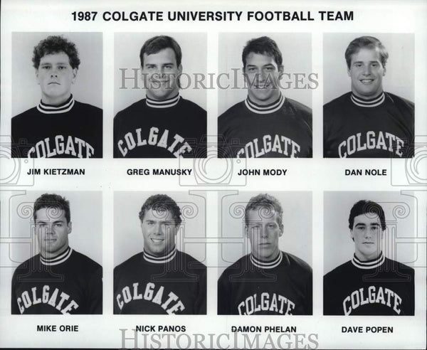 1987 Press Photo Colgate University Football Team Players - Historic Images