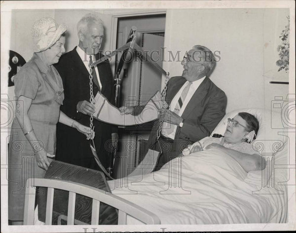 1965 Press Photo Dr. Albert Harris with Patient and Muscular Sclerosis ...