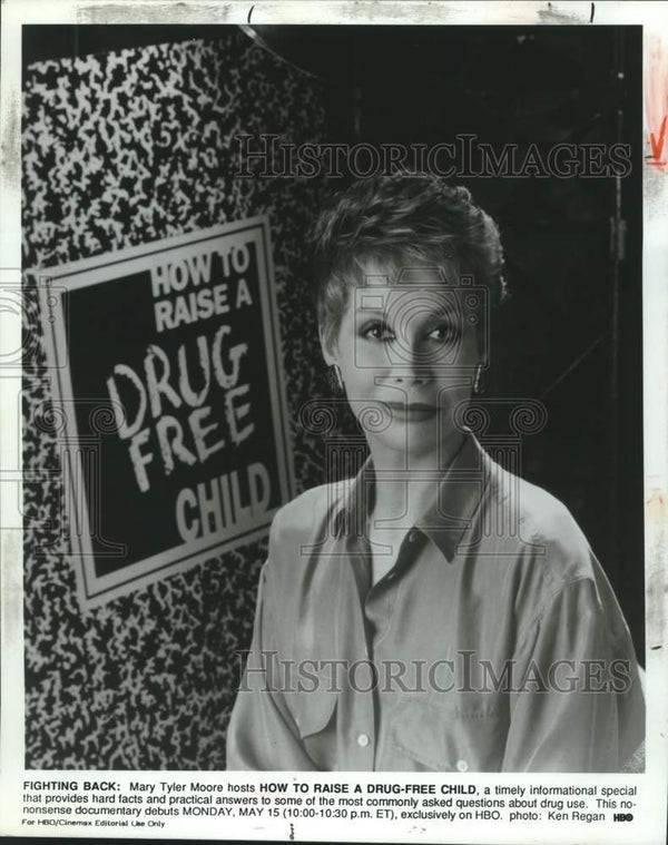 1989 Press Photo Marty Tyler Moore hosts "How To Raise a Drug-free ...