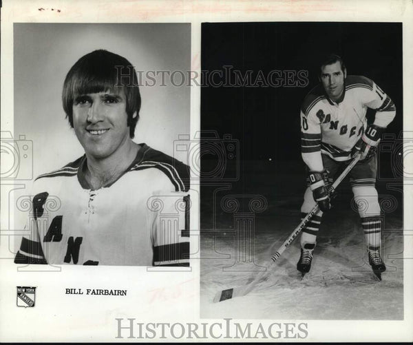 1974 Press Photo Bill Fairbairn, New York Rangers hockey player ...