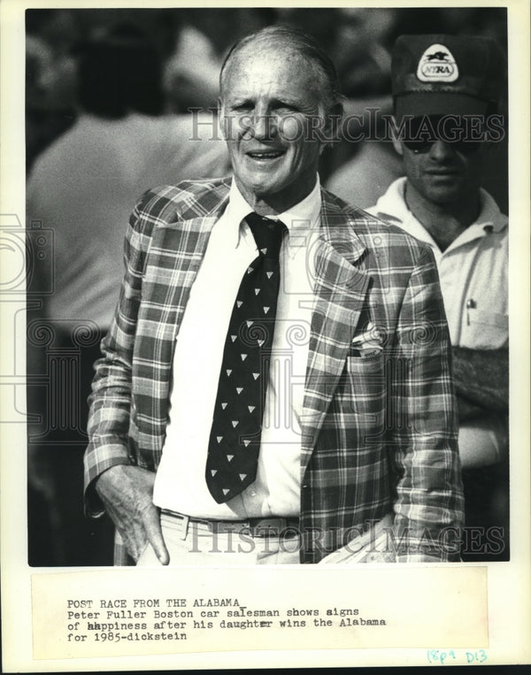 1985 Press Photo Peter Fuller is happy after daughter wins the Alabama ...