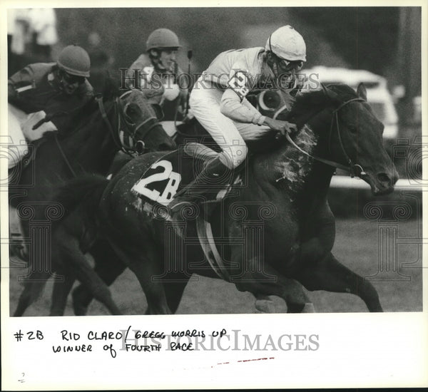 1988 Press Photo #2B Rid Claro with Gregg Morris up is winner of fourth ...