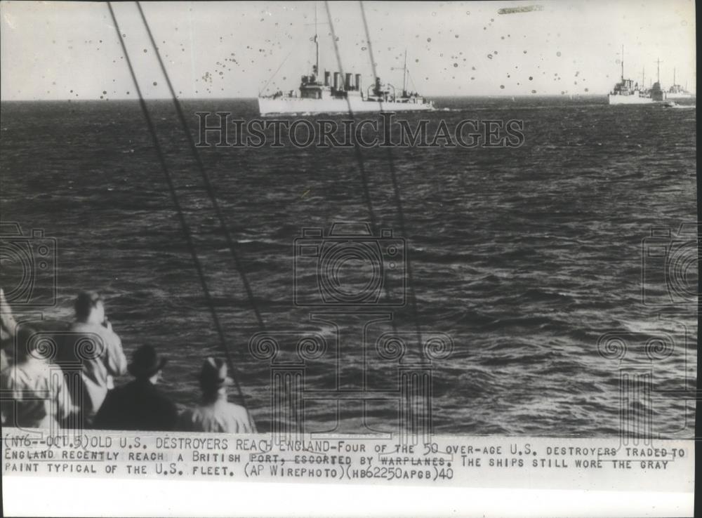 1940 Press Photo Old U.S. Destroyers traded to England reached British ...