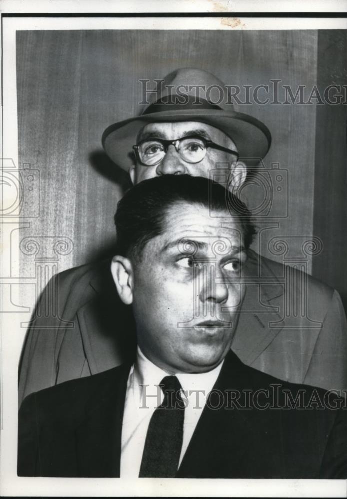 1957 Press Photo Teamsters president James R Hoffa at AFL-CIO meeting ...