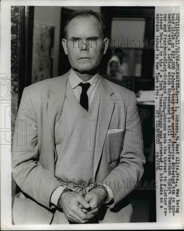 1968 Press Photo Harry L. Johnson Held on $25,000 Bond After Death Thr ...