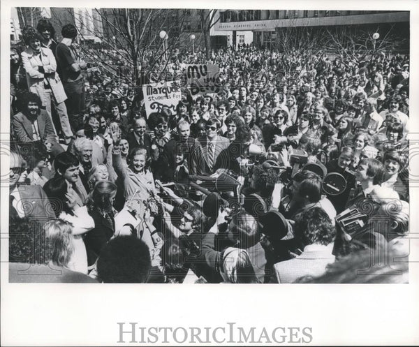 Mrs. Gerald Ford campaigns for husband Gerald Ford in Wisconsin, 1976 ...