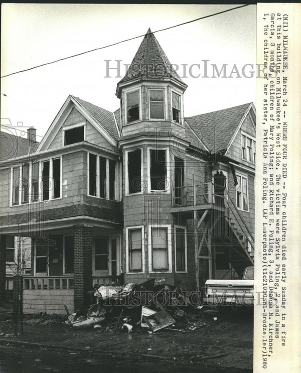 Disaster Four Children die in house fire, Milwaukee, 1980 vintage press ...