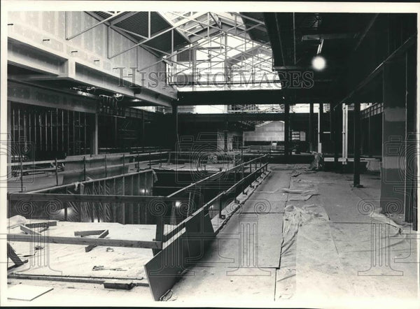 Renovation on food court area at Mayfair Mall., 1986 vintage press ...