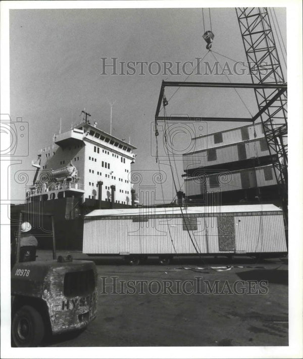 Ship Being Loaded at Alabama State Docks in Mobile , 1991 Vintage Press ...