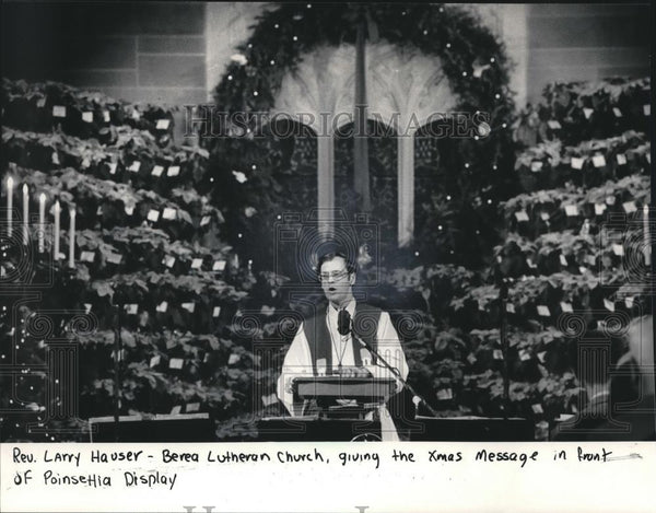 Reverend Hauser delivering the Christmas message, Wisconsin., 1983 ...
