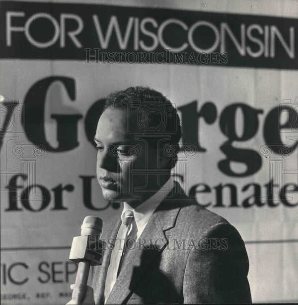 Gary George at his U.S. Senate campaign party, 1986 vintage press photo ...