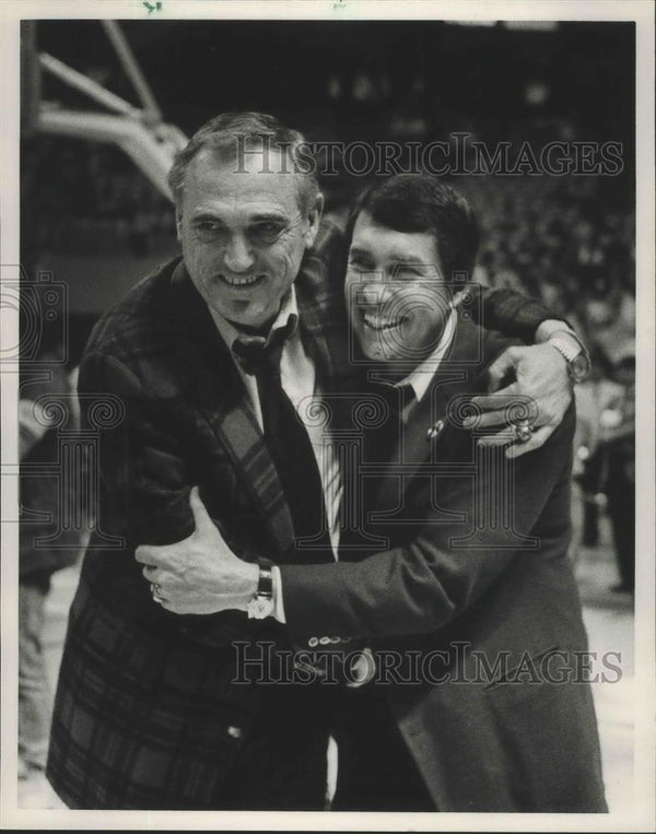 Alabama Coach Wimp Sanderson With Basketball Great Jerry Sloan, 1989 ...