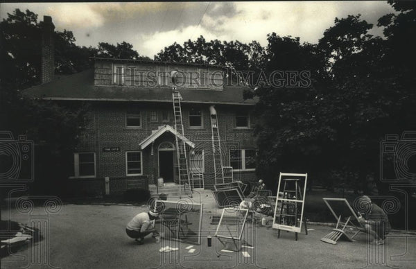 Our Lady of the Oakes is renovated by volunteers in Pewaukee, 1991 ...