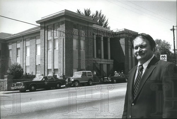 Probate Judge Jasper Fielding by Coosa County Courthouse, 1981 Vintage ...