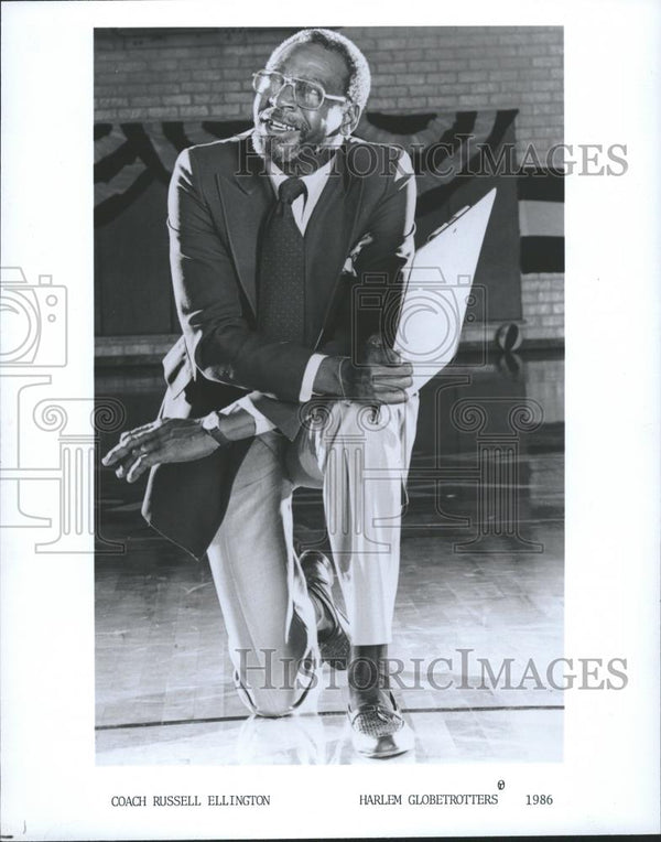 Russell Ellington Harlem Globetrotters, 1986 vintage press photo print ...