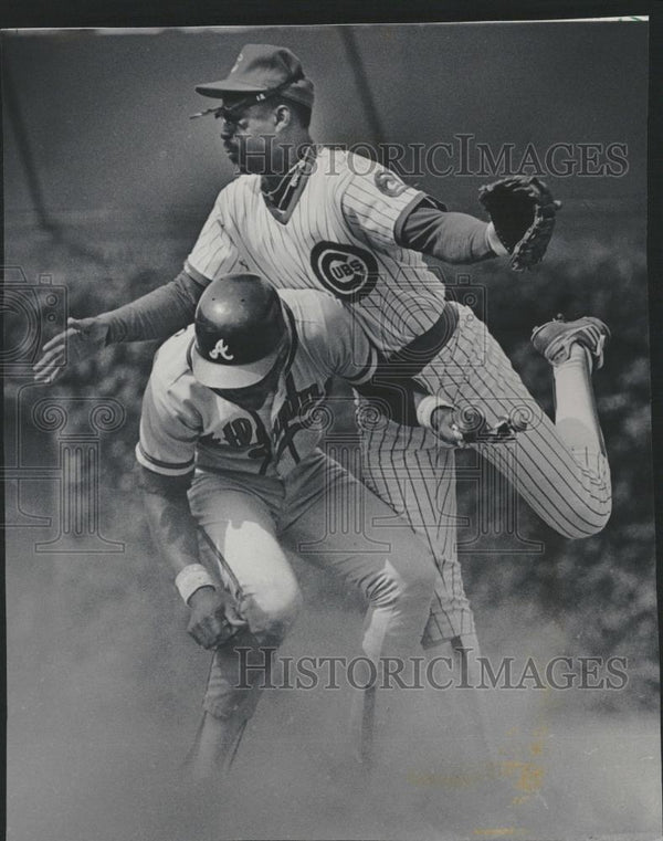 Braves Andres Thomas Cub Dunston, 1988 vintage press photo print ...