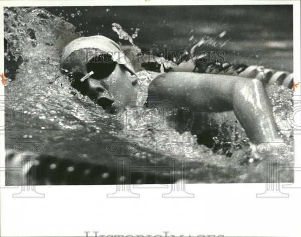 Stacy Cassiday Freestyle Swimming, 1981 vintage press photo print ...