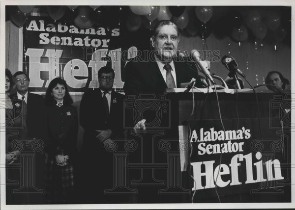 Senator Howell Heflin delivers his victory speech to supporters, 1990 ...