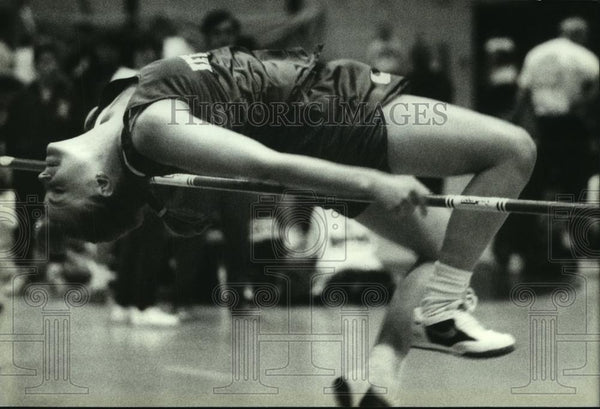 Kettle Moraine Chelsey Simuncak clears high jump, Wisconsin, 1994 ...