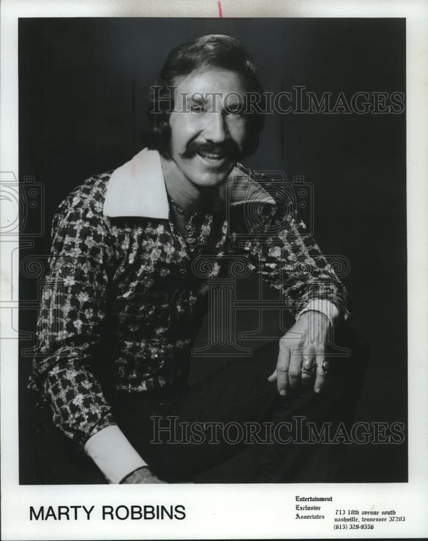Marty Robbins, Country Singer, 1976 vintage press photo print ...