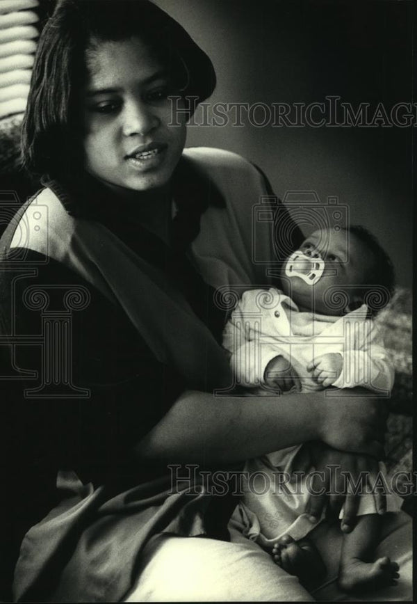 Teenage mother, Angela Fleming, with son Ari, discusses future., 1992 ...