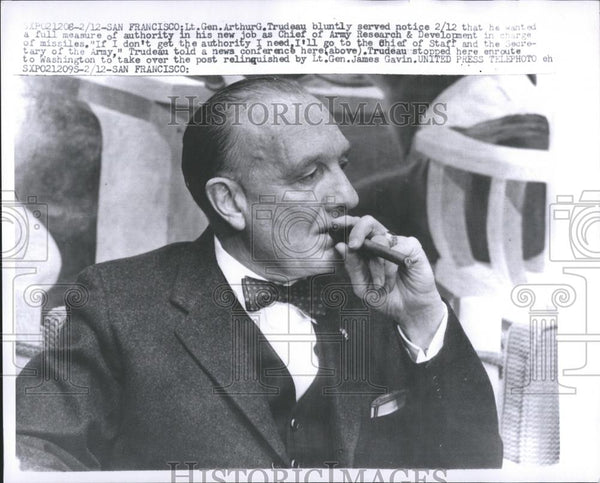 1958 Press Photo Lt. Gen. Arthur G. Trudeau U.S. Army - RRV38563 ...