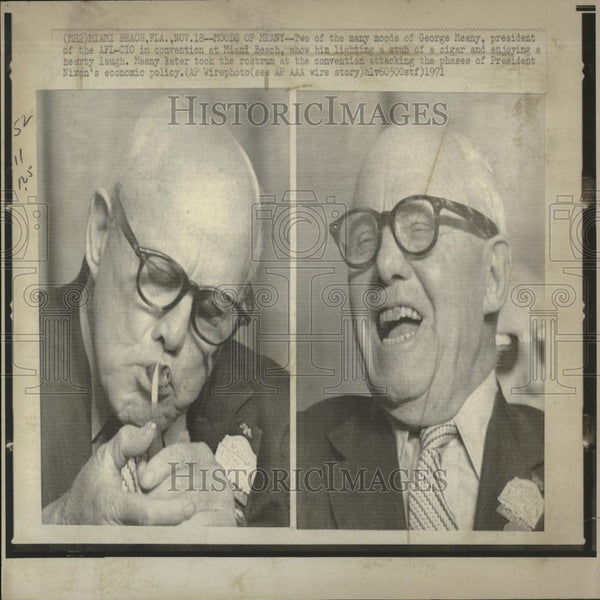 1971 Press Photo George Meany president AFL CIO Miami - RRV28447 ...