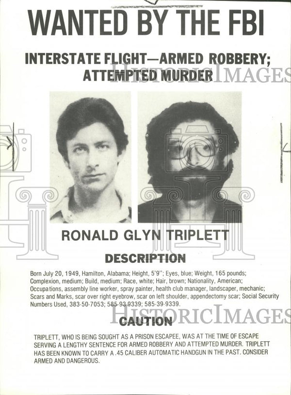 1987 Press Photo Ronald Glyn Triplett wanted by FBI - RRV34439 ...