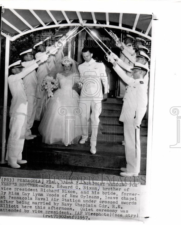 Edward C Nixon brother Richard weds 1957 Vintage Press Photo Print ...