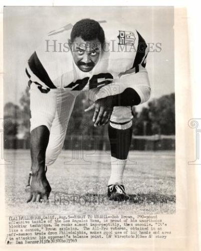 Bob Brown Los Angeles Rams 1969 Vintage Press Photo Print - Historic Images