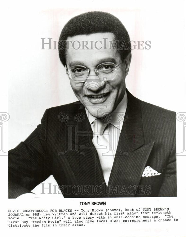 Tony Brown Journalist 1990 Vintage Press Photo Print - Historic Images