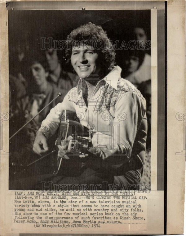 Mac Davis Singer 1974 Vintage Press Photo Print - Historic Images