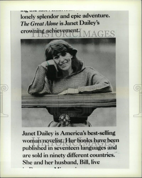 Janet Dailey American Author Novel 1986 Vintage Press Photo Print ...
